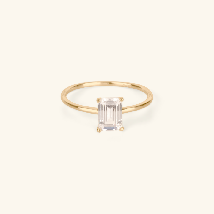 Foundry Emerald Cut Ring Stacker 14k Gold | Lazada PH
