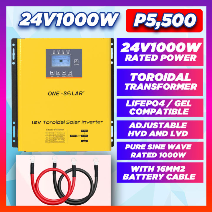 One Solar Toroidal Inverter 24V1000W - Off Grid Inverter not Snadi ...