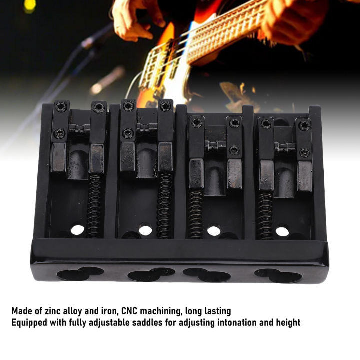4 String Bass Bridge Zinc Alloy Iron Full Adjustable Bridge Assembly ...