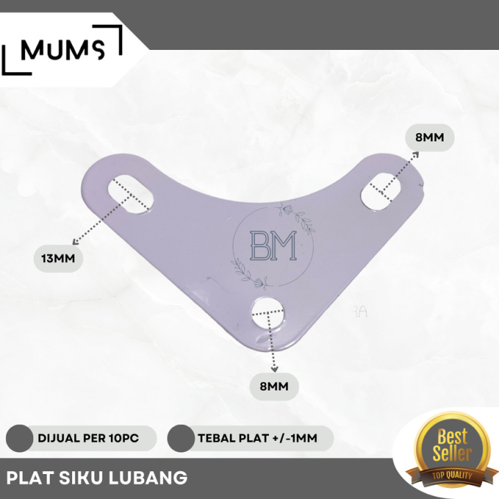 BMS - 10 Buah Plat Siku Lubang Abu-Abu / Plat Besi Siku Untuk Rak Besi ...