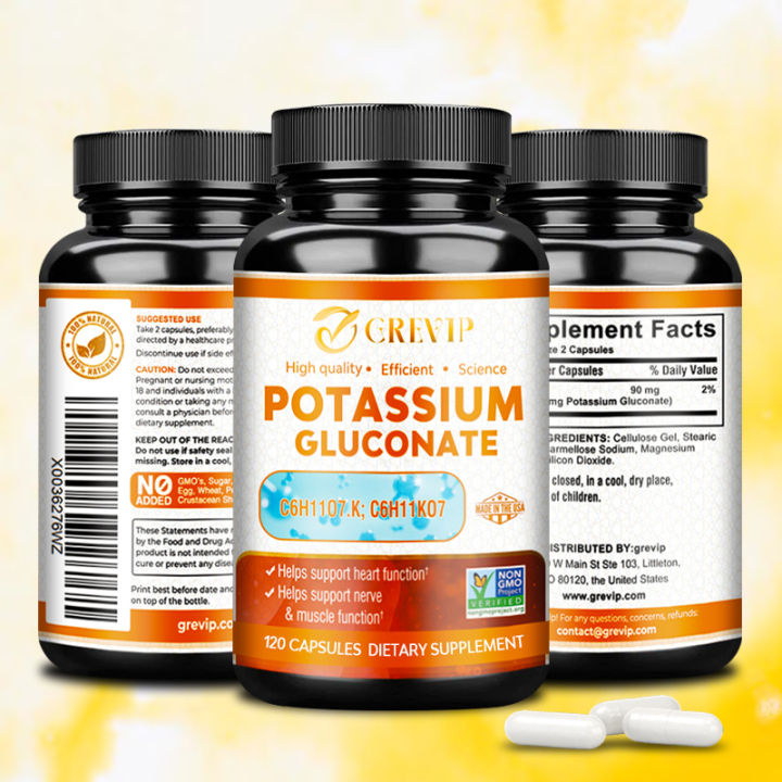 POTASSIUM GLUCONATE, 550 mg | Help Support Heart and Nerve Function ...