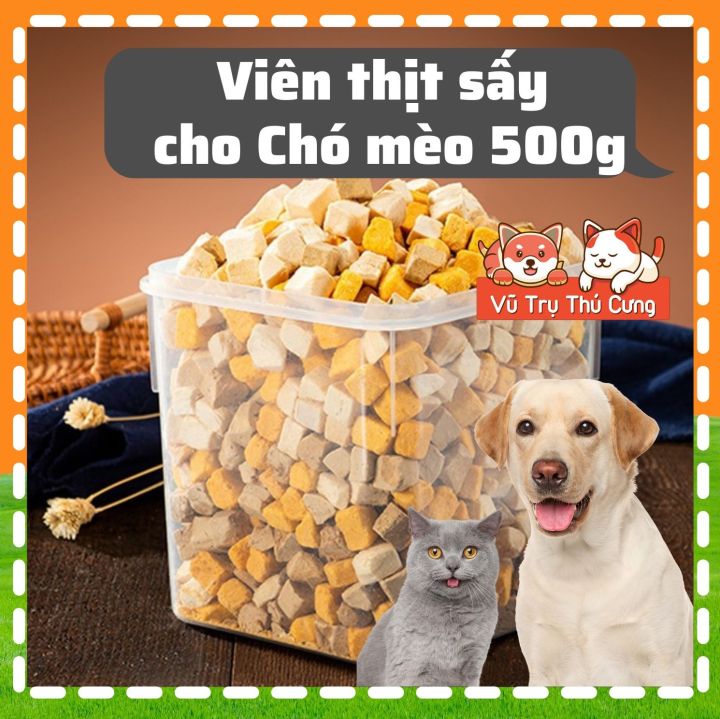 Snack thịt sấy cho Chó mèo hộp 650g, Gà sấy thơm ngon cho thú cưng, bổ ...
