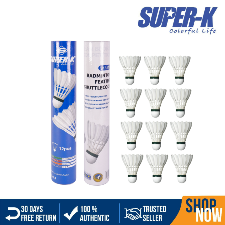Super-K Feather Shuttlecock x 12 pcs | Lazada PH
