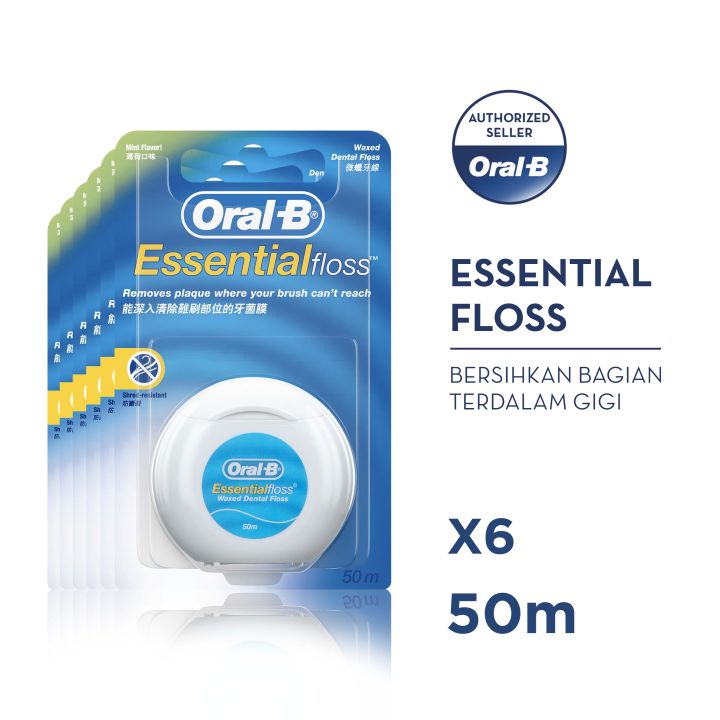 Oral-B Essential Floss Benang Gigi 50 M - Isi 6 | Lazada Indonesia
