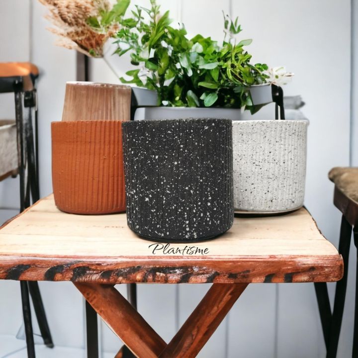 Pot Gerabah - Papel Terracotta Terrazzo Planter Keramik Tanah Liat Ø15 ...