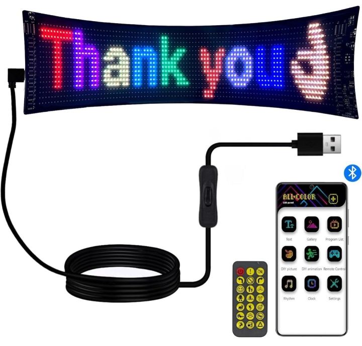 [SG] Flexible LED Matrix Pixel Panel – RGB Scrolling Text & Animation ...