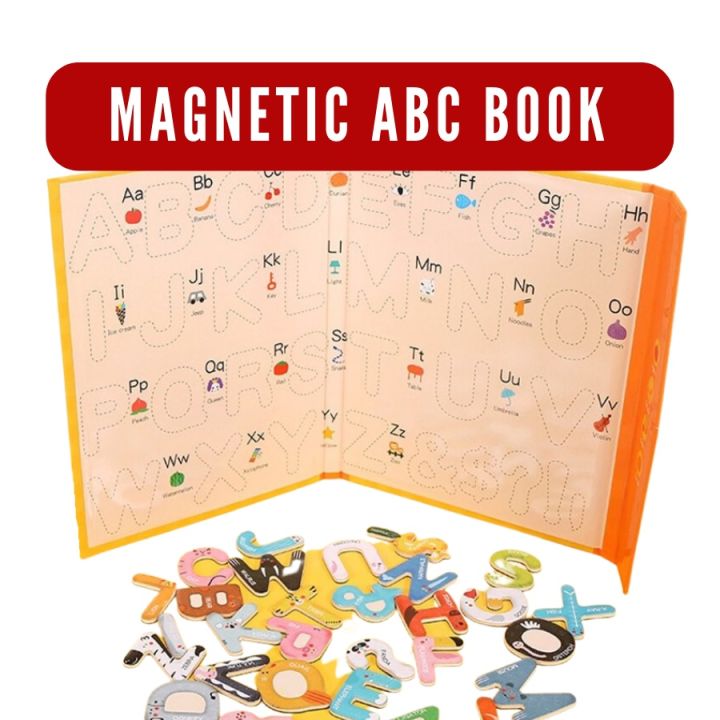 Kids Magnetic ABC Book Toys letter Alphabet Puzzle Pairing Early ...