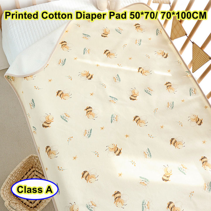 Summer Washable Baby Diaper Pad Combed Cotton Newborn Urine Mat Cartoon ...