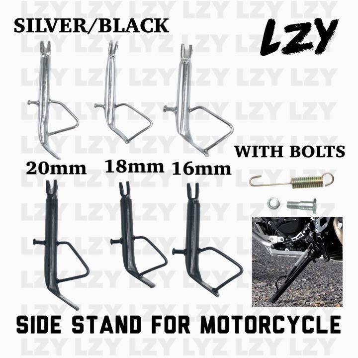 LZY 16cm 18cm 20cm Motorcycle Alloy Side Stand Black Silver | Lazada PH