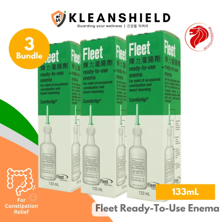 [BUNDLE OF 3] Fleet Ready-To-Use Enema 133ml/Bottle, For relief of ...