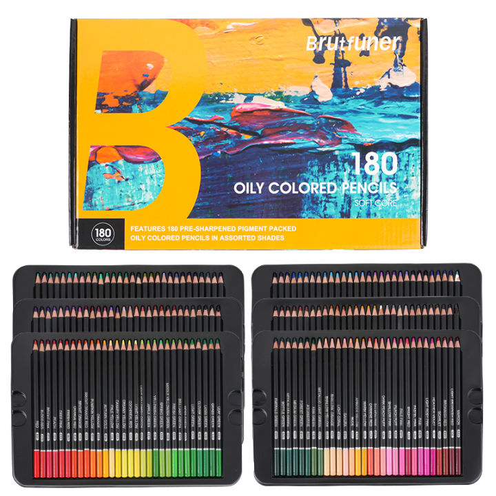 Brutfuner NEW 72/120/180 Colors Oil Pencil Artist Professional Color ...
