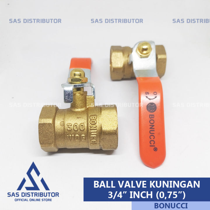Ball Valve Kuningan 3/4" inch Bonucci / Stop Kran Kuningan 3/4" inch ...