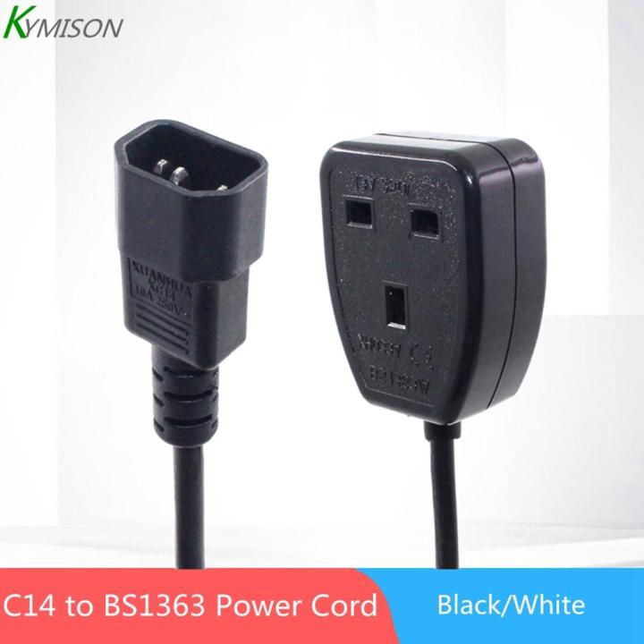 IEC C14 Male Plug to UK 3Pin Female Socket Power Adapter Cable, Connect ...