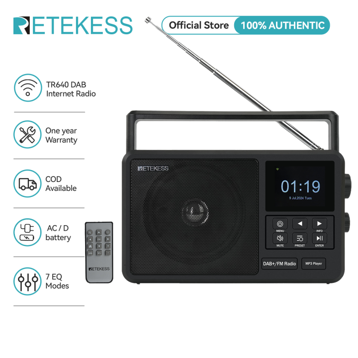 Retekess tr640 di động Wi-Fi internet radio, siêu tuổi thọ pin dài ...