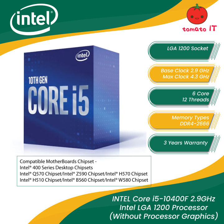 INTEL Core i5-10400F 2.9GHz Intel LGA 1200 Processor (Without Processor ...