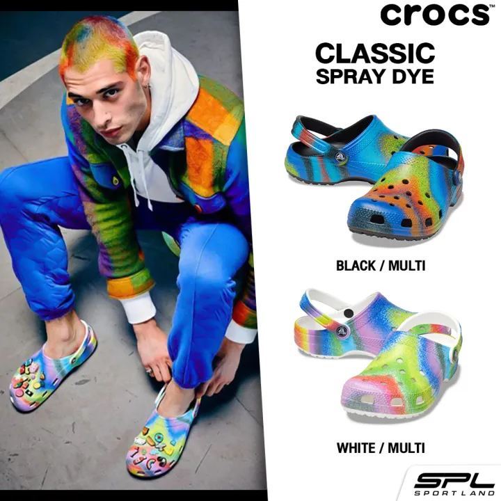 Crocs Collection รองเท้าแตะ รองเท้าแบบสวม CR UX CS Spray Dye Clog ...
