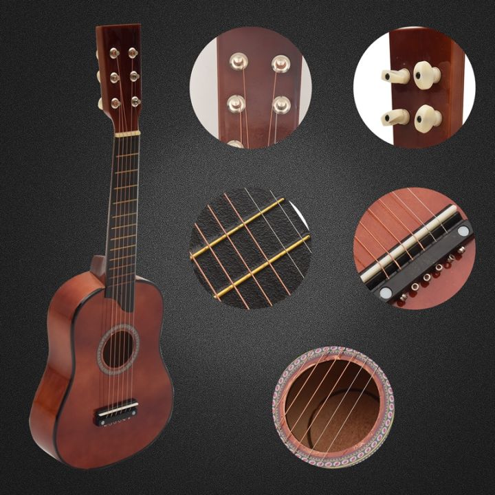 25Inch Mini Small Guitar Basswood 6 Strings Acoustic Guitar with Pick ...