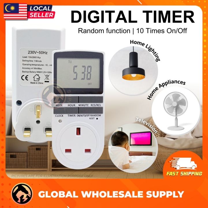 Global Pro Premium 7-Day Programmable Digital Timer 24-Hour UK 3 Pin ...