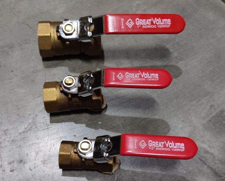 Great Volume Brass Ball Valve Standard Port With Lock (1/2", 3/4", 1 ...