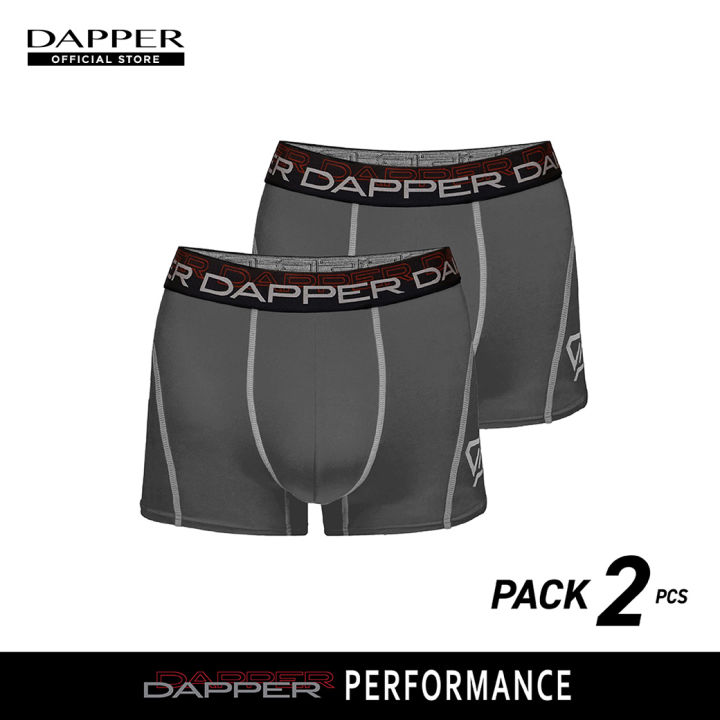 DAPPER กางเกงชั้นในชาย Dapper Performance ทรง Boxer Briefs สีเทา [PACK ...