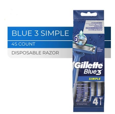 GILLETTE Blue 3 simple Razor Blades 4s | Lazada PH