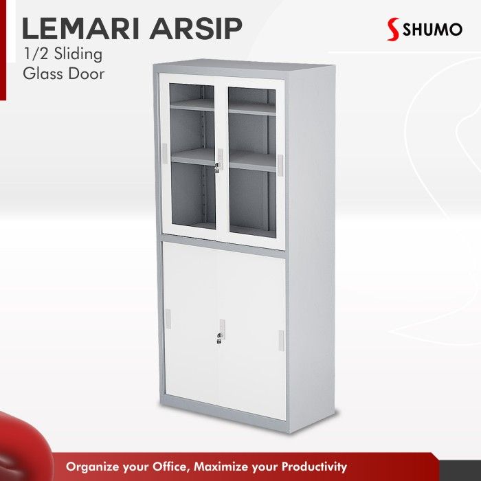 Lemari Arsip Besi 2 Pintu Sliding pintu Kaca|Kantor|Sleding geser file - LEMARI ARSIP, TANPA ...