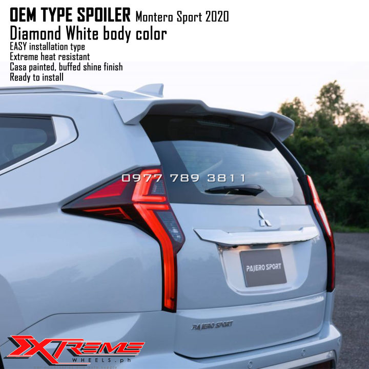 Montero 2020 to 2025 Diamond White Body Color Paint Rear Bumper Spoiler ...