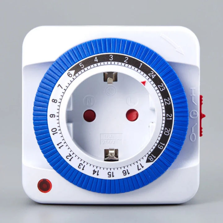 Eu/us 24ชั่วโมง Timer Switch Timer Plug In Mechanical Grounded Programmable Smart Countdown Loop ...