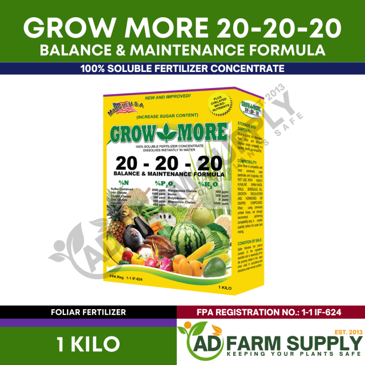 Grow More 20-20-20 Foliar Fertilizer | Lazada PH