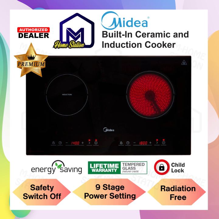 Midea Hybrid Induction and Ceramic Cooktop Cooker Hob Electric 70cm MC ...