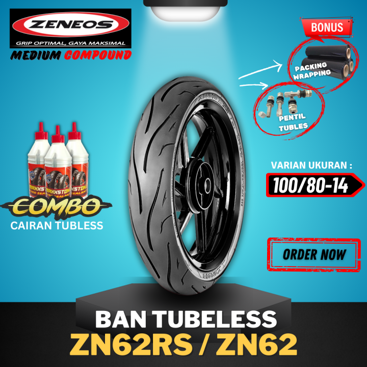 .[READY COD] BAN ZENEOS ZN62RS / ZN62 RING 14 100/80-14 / BAN TUBELESS ...