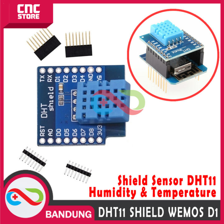 SHIELD DHT11 FOR WEMOS D1 MINI PRO SENSOR SUHU & KELEMBABAN HUMIDITY ...