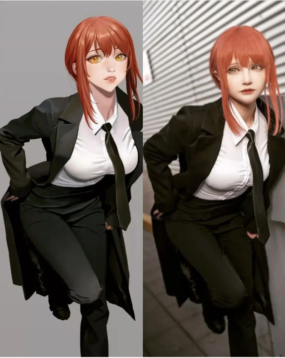 Makima Cosplay Costume Anime Chainsaw Man Makima Cosplay Costumes Wig ...