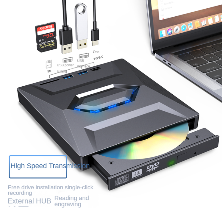 External DVD Drive for Laptop USB 3.0 Type-C Portable CD/DVD Optical ...