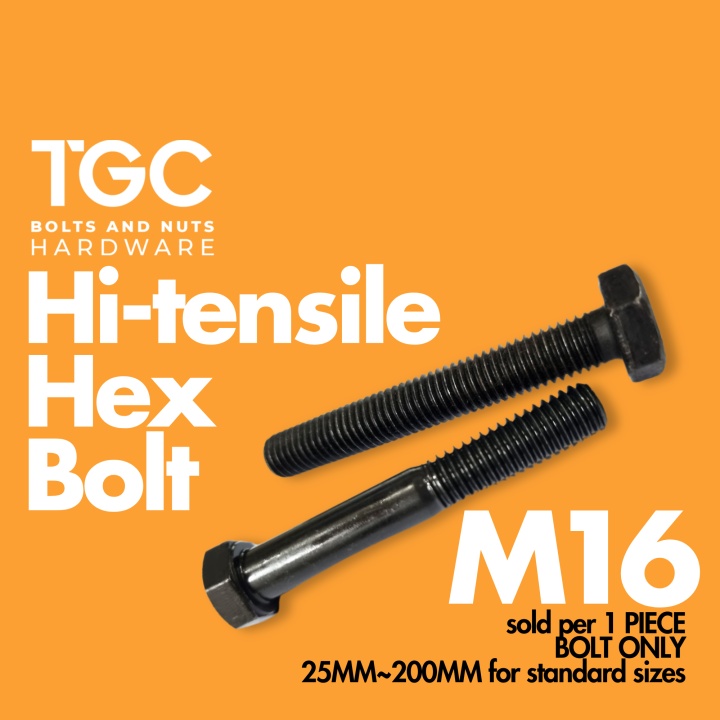 TGC 1PC M16 x 30~200mm HT Hex Bolt | High Tensile Hexagonal Capscrew ...