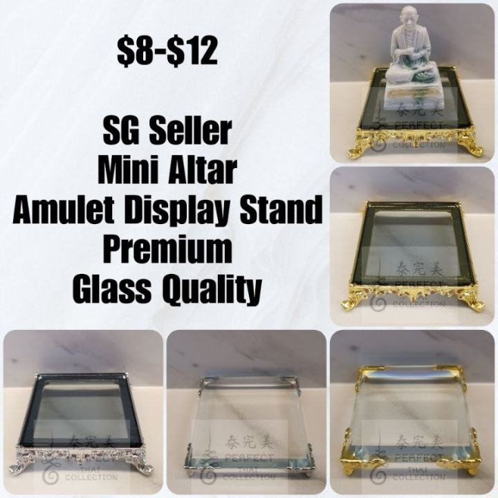 [Thai Amulet Mini Altar Glass Display Stand] *MANY DESIGNS* 泰国佛牌展示底座 ...