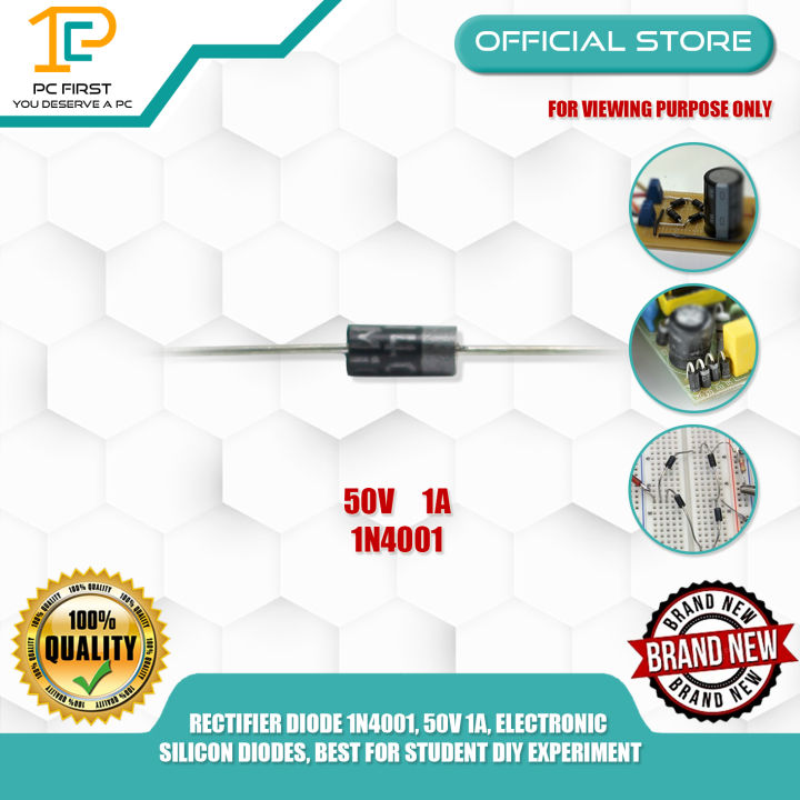 RECTIFIER DIODE 1N4001, 50V 1A, BLACK | Lazada PH