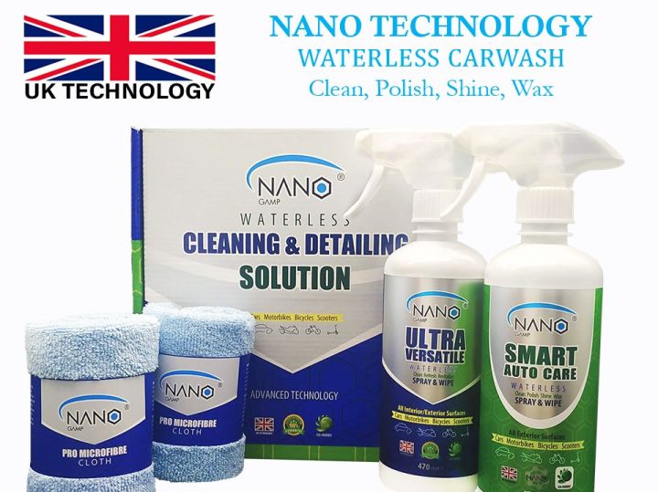 NANOGAMP® Waterless Car Wash Smart Value Pack - Clean + Polish Shine ...