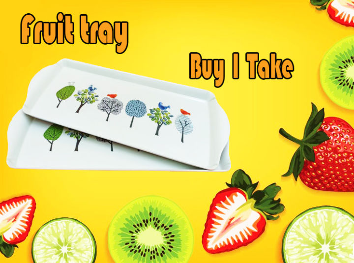 rectangle fruit plastic plates dried fruit plate 1 GET 1 | Lazada PH