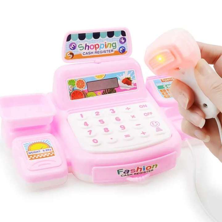 TJA Cash Register Toy for Pretend Play Supermarket Checkout with Light ...