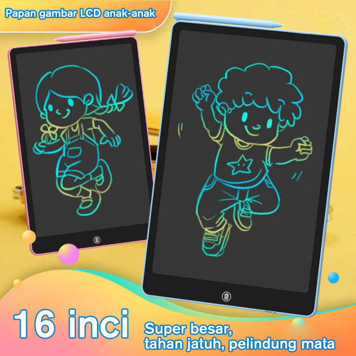Basike LCD Writing Board Drawing Tablet 16 inch Papan Tulis Anak Board ...