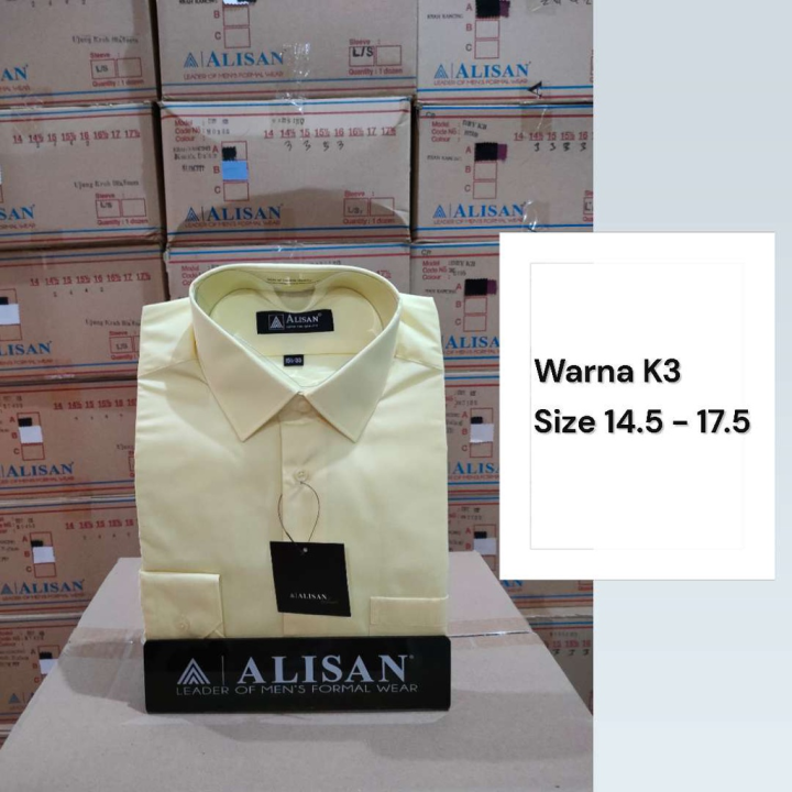 Alisan Kemeja Pria Lengan Panjang Polos Reguler Warna K3 | Lazada Indonesia