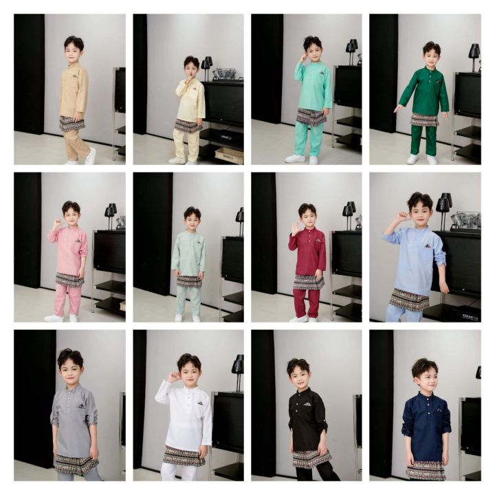 Mooda Kids Set Baju Melayu Sampin Budak Kids Premium Baju Melayu Set ...