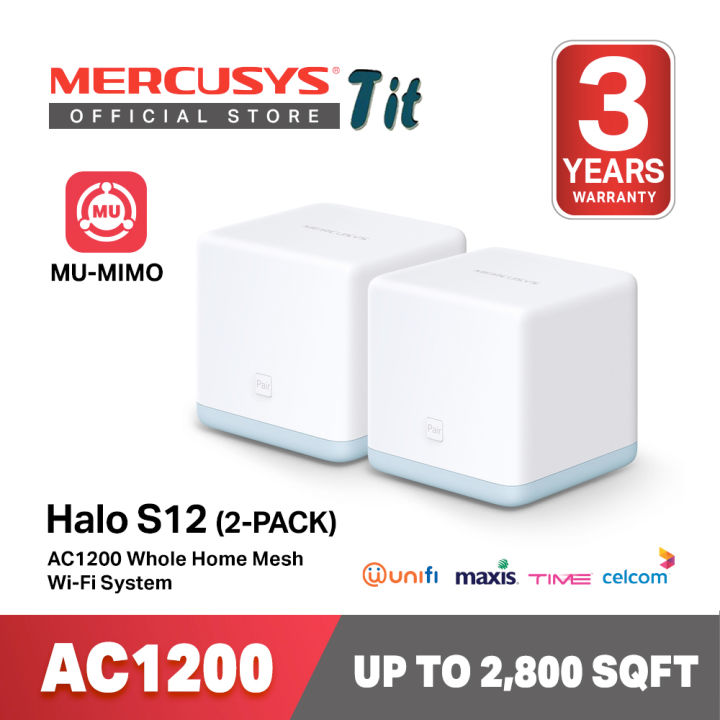 Mercusys Halo S12 AC1200 Whole Home Mesh Wi-Fi System | Lazada