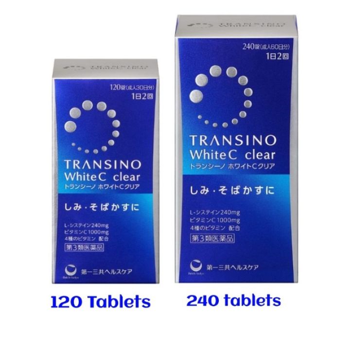 ♦Transino White C Clear 120 tablets 30 days Vitamin Whitening ...