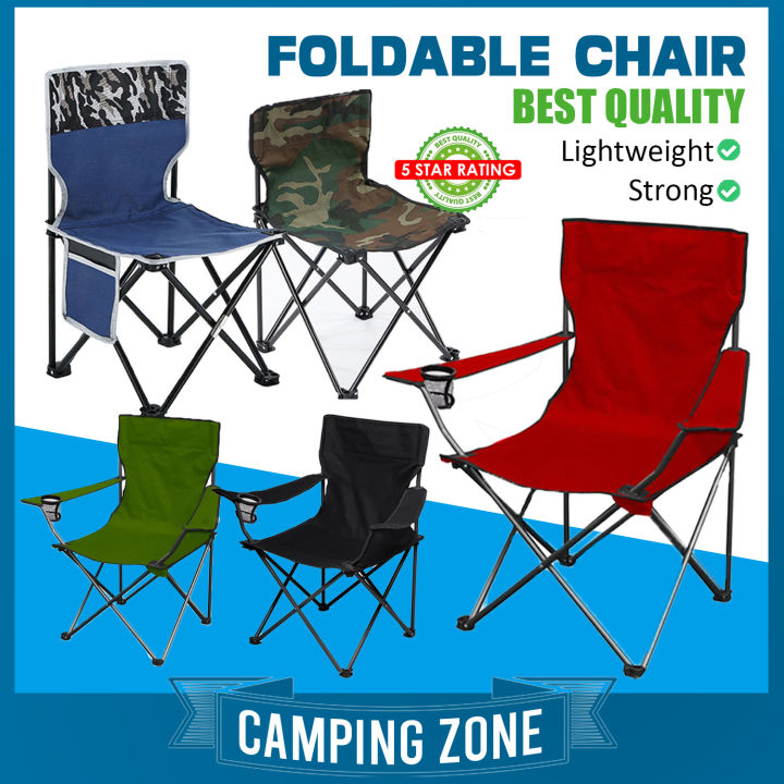Portable Folding Camping Chair With Arm Rest Cup Holder Kerusi Camping ...