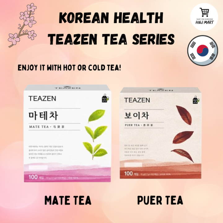 Korean Teazen Puer Tea / Teazen Roasted Mate Tea (40 Tea Bags) Korean ...
