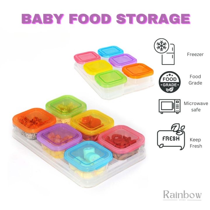 6 pcs 60ml Baby Food Storage Box Freezer Tray Food Container Food ...