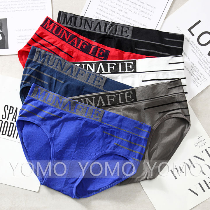 YOMO (5 ชิ้น) กางเกง กางเกงชั้นในชาย Munafie กางเกง ฟรีไซส์ เอว 26-40" | Lazada.co.th