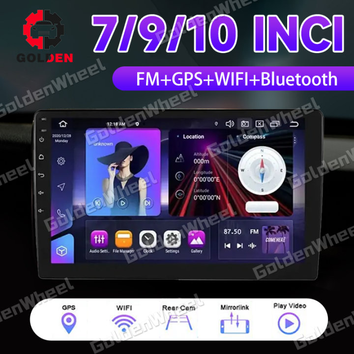 【MONQIQI】Universal 2DIN Radio Mobil 9 Inci HD Android 11 Layar Sentuh Multimedia MP5 Player 12V ...